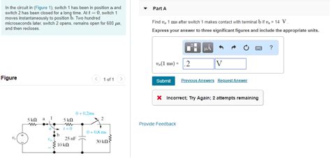 Solved In The Circuit In Figure 1 Switch 1 Has Been In