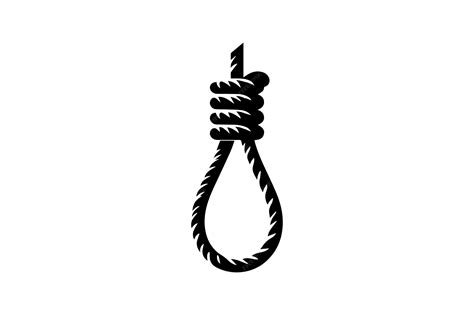 Noose Vector Silhouette Isolated In White Background Premium Ai