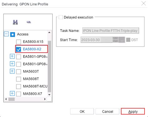 Line Profile Create By Nce Fan Nms Gpon Solution