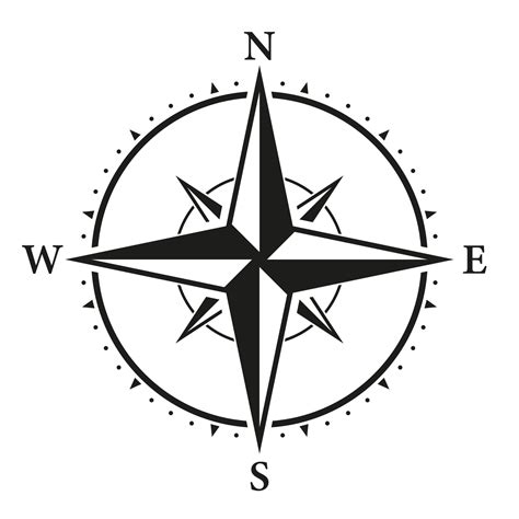 Compass Map Silhouette Icon Rose Wind Navigation Retro Equipment Glyph Pictogram Adventure
