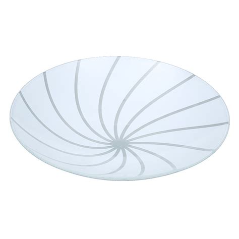Curved Stripe Pattern Round Glass Plate Light Diffuser Lamp Shade