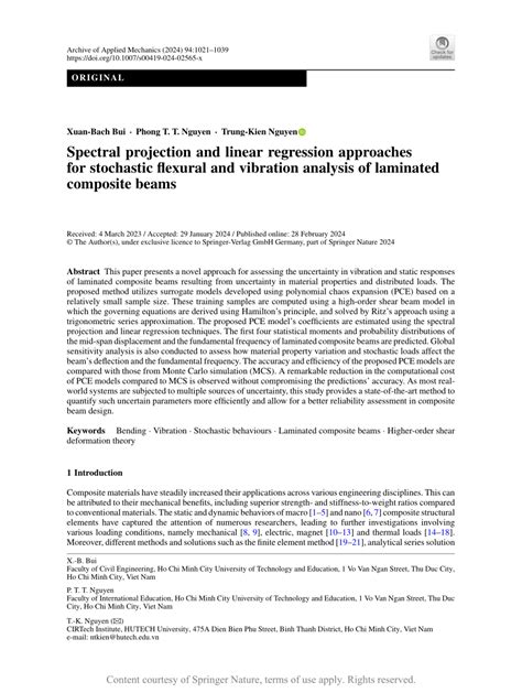 Spectral Projection And Linear Regression Approaches For Stochastic Flexural And Vibration
