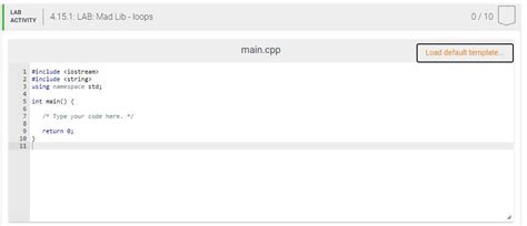 Solved LAB Mad Lib Loops Mad Libs Are Activities Chegg