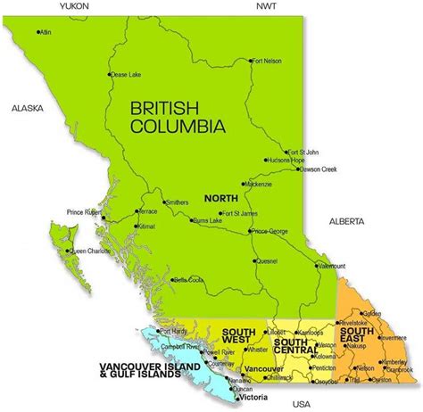 British Columbia County Map British Columbia 11500000