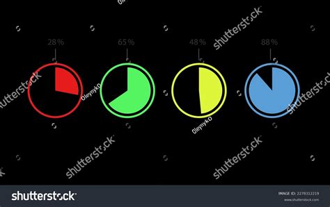 Four Radial Circular Pie Chart Different Stock Illustration 2278312219