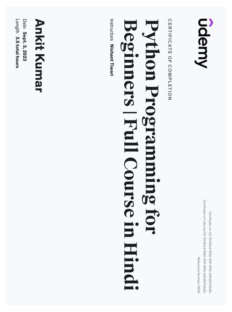 Ankit Kumar On Linkedin Udemy Certificated Python Programming For