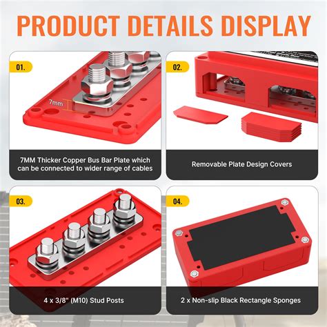 Snapklik Com Joinfworld 300A Bus Bar 12V DC Waterproof Power Distribution Block