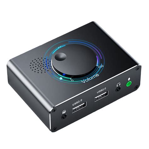 Tizuqe Usb Soundcard External Usb Sound Card With Volumes Control Usb Hub Headphone Microphone 3