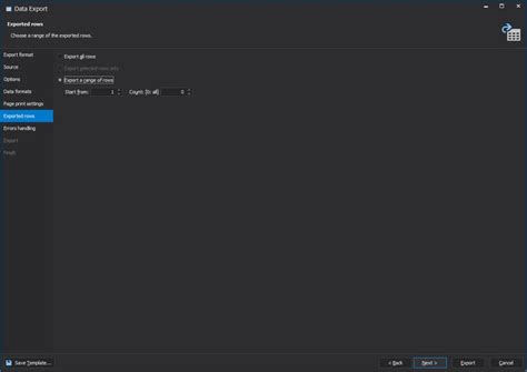Exporting Rows Data Data Services Cloud Backup