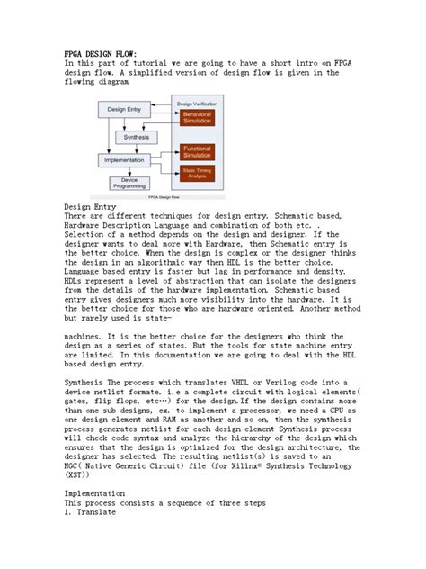 Fpga Design Flow Pdf Hardware Description Language Field Programmable Gate Array