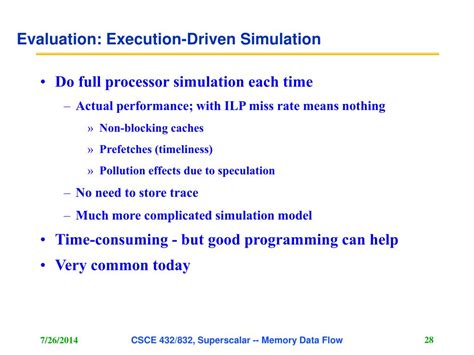 Ppt Csce 432832 High Performance Processor Architectures Memory Data Flow Powerpoint