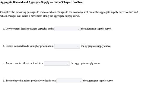 Solved Aggregate Demand And Aggregate Supply End Of Chegg