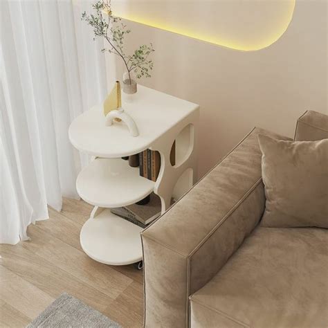 소파사이드테이블 보조테이블 미니탁자 소형 커피 테이블 크림 스타일 소파 사이드보드 가정용 코너 거실 카트 티몬