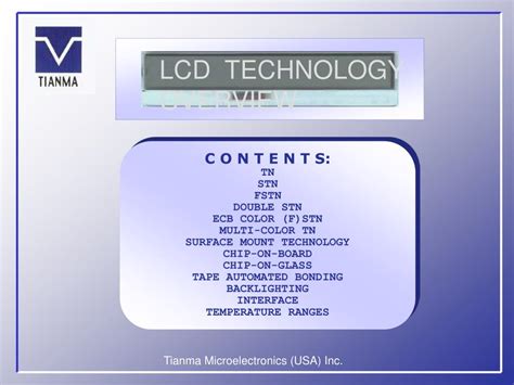 PPT LCD TECHNOLOGY OVERVIEW PowerPoint Presentation Free Download ID 711866