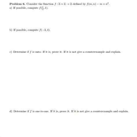 Solved Problem Consider The Function F ZZZ Defined By Chegg