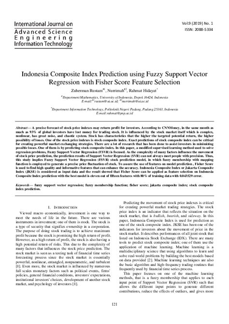Pdf Indonesia Composite Index Prediction Using Fuzzy Support Vector