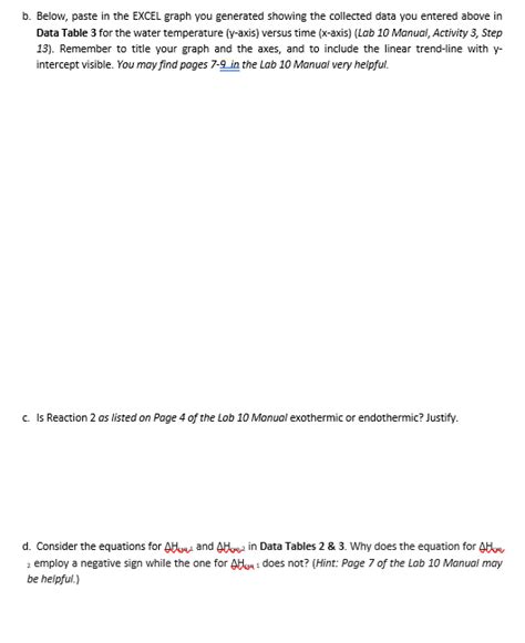 Solved Data Table 1b B Below Paste In The Three Excel