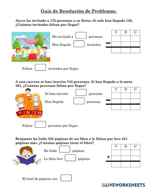 Problemas Restas Interactive Worksheet Artofit
