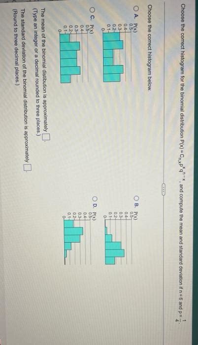solved 14 choose the correct histogram for the binomial