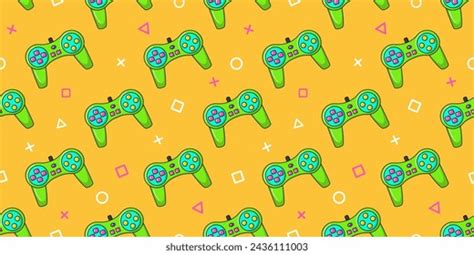 Vector Gamer Seamless Pattern Gamepad Controller Stock Vector Royalty