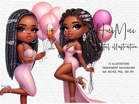 Chibi Birthday Girl Clipart Birthday Cake Clipart Birthday Party