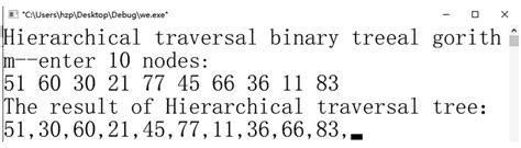 Test Result Of C Program For Binary Tree Hierarchical Traversal Download Scientific Diagram