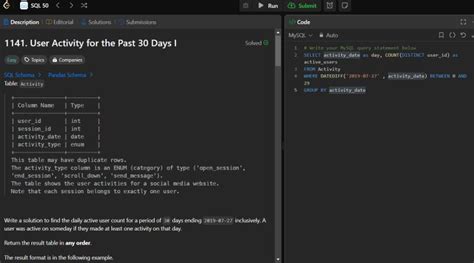 50daysofsql Sql Dataanalytics Userengagement Leetcode 50daysofsql
