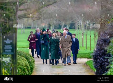 Sandringham Norfolk Uk 25 Dec 2024 Their Royal Highnesses King