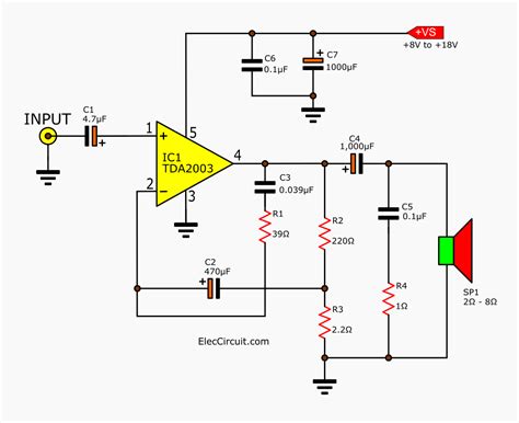 Tda2003 10w Audio Amplifier Circuit Tda2003 10w Audio Amplifier Circuit