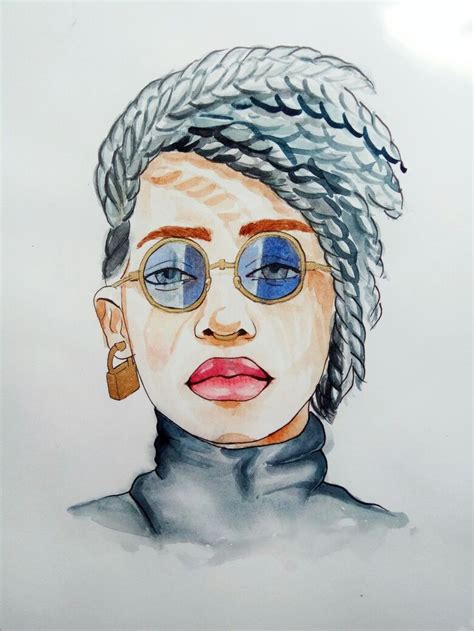 Девочка нарисованая акварелью арт портрет Male Sketch Sketches Art