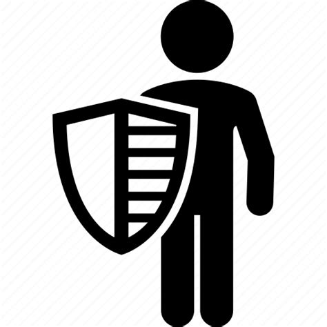 Man Protection Secure Security Shield Icon