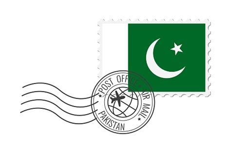 파키스탄 우표 하얀 배경에 분리된 파키스탄 국기가 있는 엽서 벡터 삽화 고무도장에 대한 스톡 벡터 아트 및 기타 이미지 고무도장 국기 기 Istock