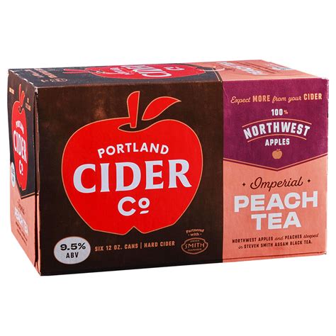 Portland Cider Imperial Peach Tea 6pk 12 Oz Cans Applejack