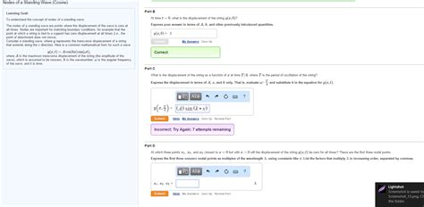 Solved Nodes Of A Standing Wave Cosine Learning Goal To Chegg