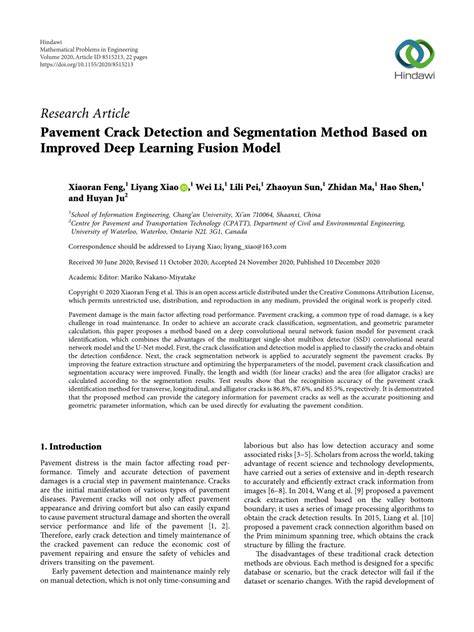 Pdf Pavement Crack Detection And Segmentation Method Based On Improved Deep Learning Fusion Model