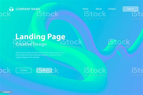 방문 페이지 템플릿 파란색 그라데이션 배경에 유체 추상 설계 0명에 대한 스톡 벡터 아트 및 기타 이미지 0명 3차원 형태 가상현실 Istock