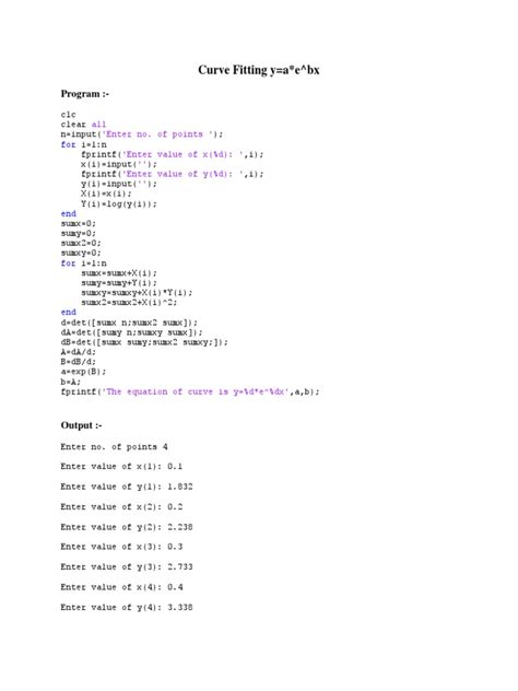 Curve Fitting Exponential Curve Pdf