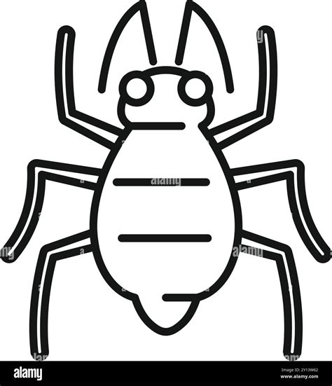 Big Bug With Six Legs Crawling Icon In Simple Style Isolated On White