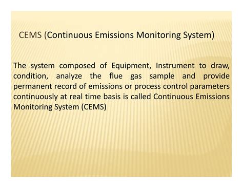 Continuous Emission Monitoring Systems Cems Pdf