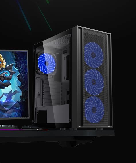 Diypc Diy S03 Bk Black Usb3 0 Steel Tempered Glass Atx Mid Tower Gaming Computer Case W