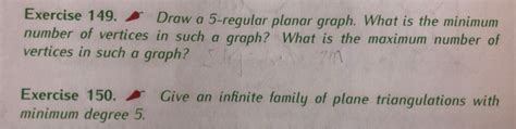 Solved Exercise 149 Draw A 5 Regular Planar Graph What Is