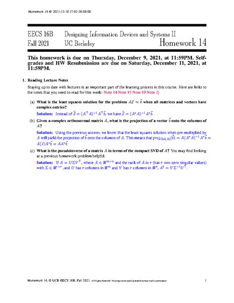 Sol14 Sol Eecs 16b Designing Information Devices And Systems Ii Fall 2021 Uc Berkeley
