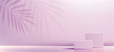 제품 브랜딩 및 패키징 프레젠테이션을 위한 화장품 배경 분홍색 반짝이는 라이트 효과 배경으로 연단 무대에서 지오메트리 양식 사각 성형 벡터 디자인 디자인에 대한 스톡 벡터