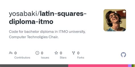 GitHub Yosabaki Latin Squares Diploma Itmo Code For Bachelor Diploma