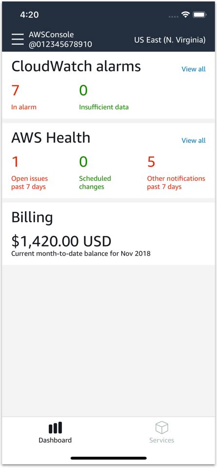 Aws Console Mobile Application Amazon Web Services