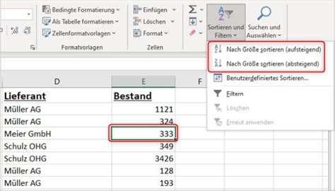Excel Tabellen Sortieren Pcs Campus