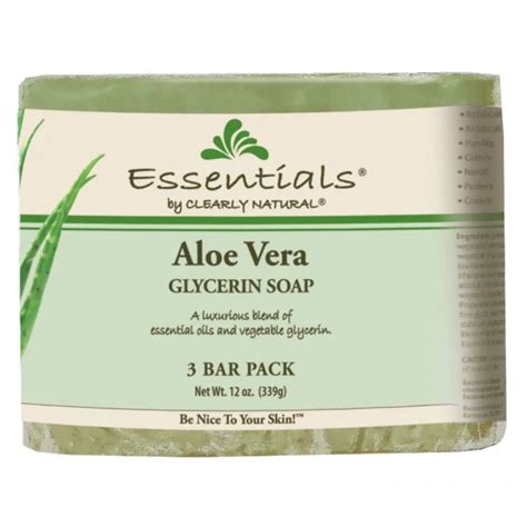 Clearly Natural Essentials Glycerin Bar Soap Aloe Vera 4 Oz 3 Pack