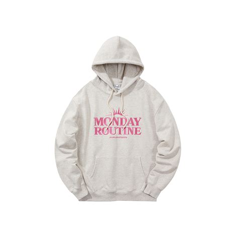 피지컬 디파트먼트 먼데이루틴 스티치 후드 오트밀 핑크 Ver Physical Department Kream