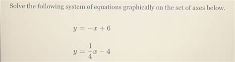 solved solve the following system of equations graphically on the set