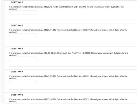 Solved QUESTION 1 Y Is A Random Variable That Is Distributed Chegg Com